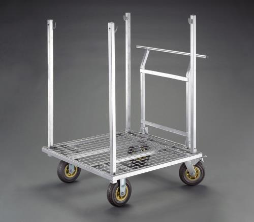 仕様：●メーカー:結一産業●商品名:台ゴローDX●積載均等耐荷重:600kg●荷台サイズ:850×850mm●全長:920mm●全高:950mm●タイヤ:φ200mm●重量:35kg●材質:スチール●スタンド棒:短い棒2本:ハンドル側(持ち...