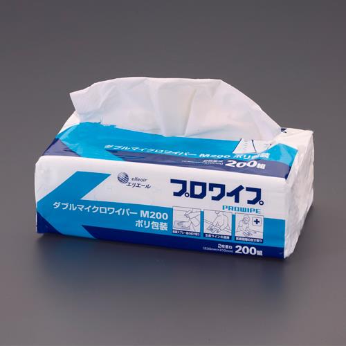 仕様：●メーカー:エリエール●型番:20823490●シリーズ:プロワイプ●商品名:ダブルマイクロワイパーM●材質:パルプ●サイズ:230×210mm●枚数:200枚●入数:30パック●2枚重ねで水分・油分ともに吸収力が良いためあらゆる拭き...