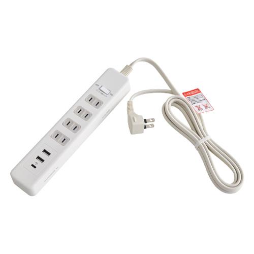 仕様：●メーカー:朝日電器(ELPA)●型番:WLS-4322SUC●サイズ:43×225×25mm●コード長:2m●使用温度範囲:-10°C~40°C●プラグ:2P●AC差込口●定格:14A・100V(1400W)●コンセント:2P×4口...