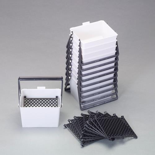 仕様：●セット内容:本体×10個ネット×10枚●サイズ:232(W)×183(D)×140(H)mm(取手・突起部を除く)●底部内寸サイズ:223(203)(W)×170(D)×浅:100/深:135(H)mm●ネットサイズ:180×198...