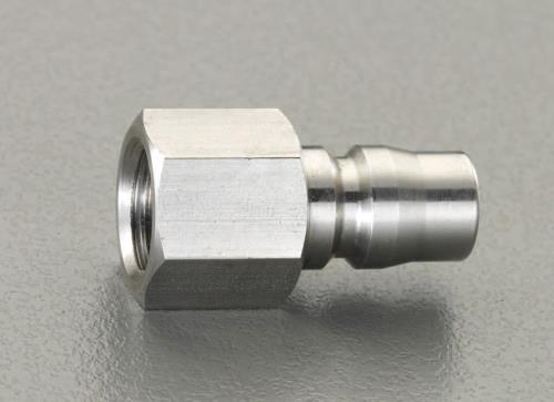 仕様：●型:中圧型●材質:SUS304●取付ねじ:Rc(PT)3/8”●常用圧力:7.4MPa●最高圧力:9.9MPa●トルク値:220●バルブレス構造●中圧型のプラグ、ソケットは同ねじサイズのみしか適合しません●バルブレス構造なので高粘度...