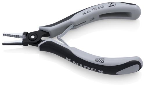 仕様：●メーカー:KNIPEX(クニペックス)●型番:3442130ESD●全長:135mm●ハンドル:コンフォート(ESD)●★精密レーザー加工されたクロスの刻み目●先端(幅×厚み):3.5×1.5mm●先端形状:平●材質:高級ボールベア...