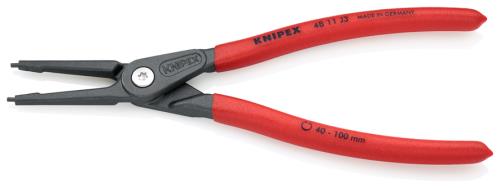 仕様：●メーカー:KNIPEX(クニペックス)●型番:4811J3●リング径:40~100mm●全長:225mm●先端径:φ2.3mm●先端形状:ストレート●穴用●先端チップはリングとの接触面が広いため、リングを歪めず確実に保持します●狭所...