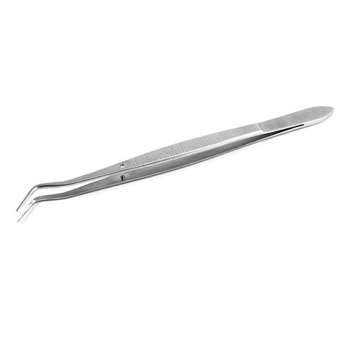 仕様：●型番:23●先端:曲・細●材質:ステンレス(SUS304)●先端幅:0.7mm●全長:160mm●本体幅:9mm●本体厚み:2mm●先端ギザ付●先端ズレ防止ピン付●ハンドル側面滑り止め付商品画像に関する注意事項：●画像に数字等の情報...