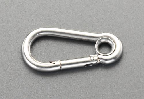 仕様：●材質:SUS316●内寸:38×18mm●線径:6mm●開口:8mm●リング:7mm●使用荷重:120kg●重量:27g商品画像に関する注意事項：●※サイズ詳細は、エスコ寸法図を参照下さい。●画像に数字等の情報が入っている場合は、　...