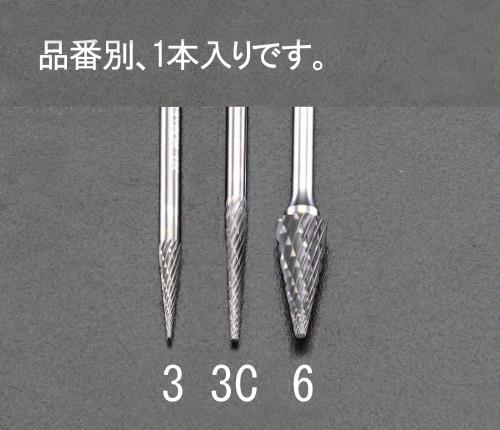仕様：●軸径:3mm●刃径×刃長×全長:6×13×45mm●適合材質:銅合金、鋳鉄、プラスチック、硬質ゴム、ステンレス、ニッケル合金、チタニウム●入数:1本入り●材質:タングステンカーバイド製●目の種類:ダイヤ目:多目的タイプ。高い研削力に...