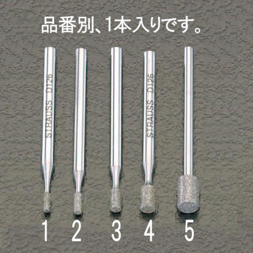 仕様：●刃径×刃長:4.9×7.4mm●全長:44.5mm●軸径:3mm●砥粒:ダイヤモンドパウダー●粒度:#140●電着タイプ商品画像に関する注意事項：●画像に数字等の情報が入っている場合は、　品番末尾が対象商品の画像となります。