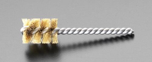 仕様：●シングルねじり、シングルステム型●ブラシ材質:真鍮●全長:90mm●ブラシ長:25mm●ブラシ径:9.5mm●軸径:約3mm●適用:スチール、ステンレス、真鍮●管内のバリ取りやクリーニング、 研磨やねじ山のクリーニング等に●細いパイ...