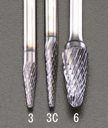 仕様：●軸径:3mm●刃径×刃長×全長:6×13×45mm●刃形状:・dカット (ダブル/ダイヤモンド)・先端形状:先丸円錐型 (Ball Nosed Cone)●材質:タングステンカーバイドTiAlNコーティング●適合材質:一般鋼、ニッケ...