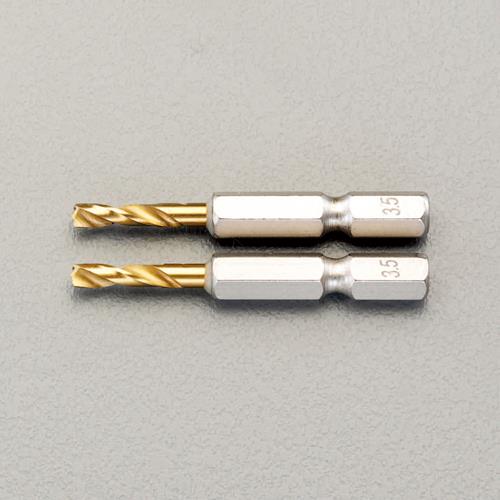 仕様：●六角シャンク:6.35mm●刃径:4.2mm●溝長:20mm●全長:57mm●取付部寸法:13mm●材質:HSS(チタンコーティング)●適用機種:・ボール盤・電動ドリル・充電式インパクトドライバー・充電式ドリルドライバー●入数:2本...
