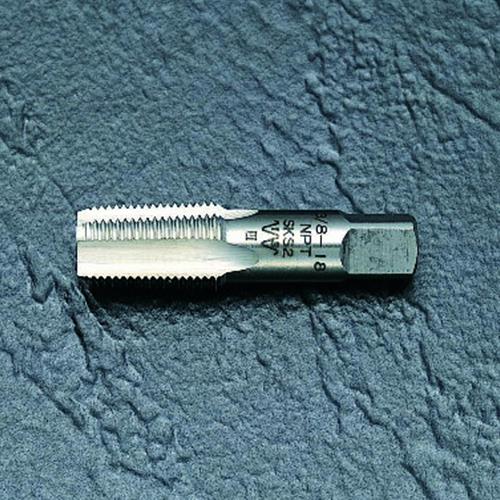 仕様：●呼び:NPT1/8”×27●全長:55mm●(■)幅:6mm●材質:SKS_2●重量:19g●喰付:2.5P●下穴径:8.4mm●対応被削材:構造用鋼、低炭素鋼、合金鋼、鋳鉄、ダクタイル鋳鉄、アルミニウム合金、銅合金●用途:ガス、水...