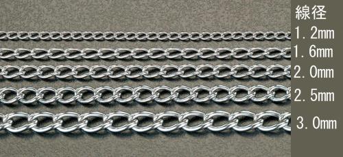 仕様：●全長:1m●線径:3.0mm●使用荷重:130kg●サイズ(mm):A:12.6B:5.5●破断荷重:539kg●重量:182g/m●材質:SUS304●電解研磨仕上げ●電解研磨とは、表面に強固な酸化被膜を作る事。この事により長期間...