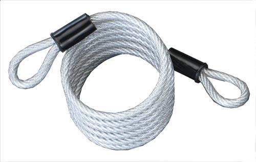 仕様：●全長:1800mm●ケーブル径:6mm●材質:スチール●重量:250g●ビニールコート付●南京錠等を取付けてご使用下さい。●スチール製ワイヤーケーブル商品画像に関する注意事項：●画像に数字等の情報が入っている場合は、　品番末尾が対象...