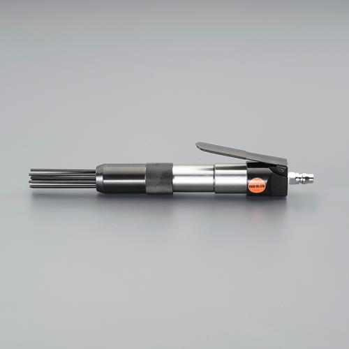 仕様：●使用コンプレッサー:1.5HP以上●使用圧力:0.63MPa●空気消費量:120L/min●打撃数:4,800bpm●刃幅(mm):φ3x125mm●吸入口:PT1/4”●全長:295mm●重量(g):1300●ニードル数:12本●...