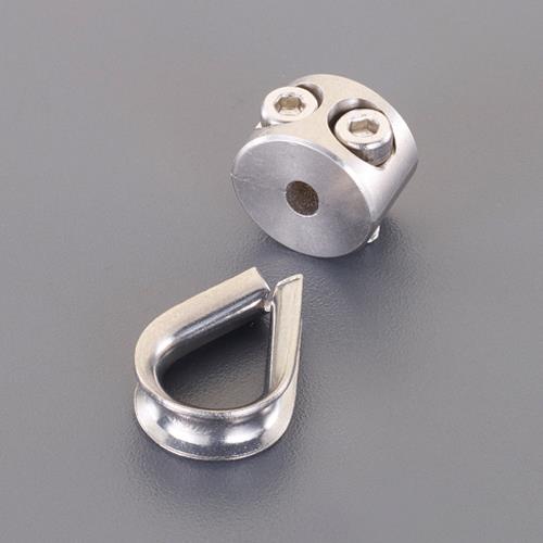 仕様：●適合ワイヤー径:4mm●直径(mm):20●全長(mm):10●最高引張力:4kN●材質:ステンレス(SUS316)●シンブル付商品画像に関する注意事項：●シンブル付●画像に数字等の情報が入っている場合は、　品番末尾が対象商品の画像...