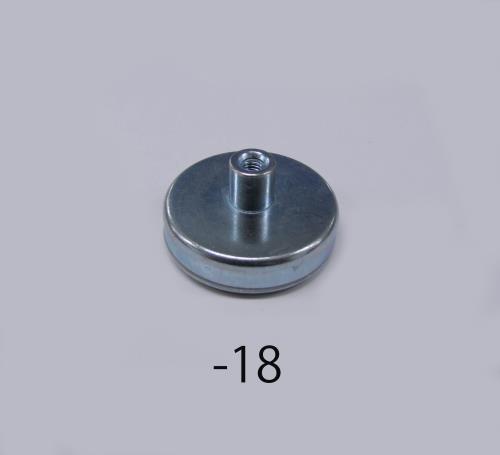 仕様：●直径:40mm●厚み:8mm●全高(ネジ穴込):18mm●ネジサイズ:M5●重量:60g●吸着力:12.5kgf●使用温度:120°C以下●入数:5個●材質:フェライト磁石、軟鋼(亜鉛メッキ)●ねじやボルトで簡単に取り付け可能●軽い...