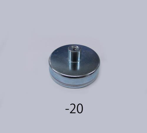 仕様：●直径:50mm●厚み:10mm●全高(ネジ穴込):22mm●ネジサイズ:M6●重量:110g●吸着力:22.0kgf●使用温度:120°C以下●材質:フェライト磁石、軟鋼(亜鉛メッキ)●亜鉛メッキ加工軟鋼製ホルダー●軽い持ち上げ、保...