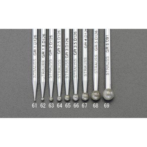 仕様：●刃径:2.5mm●全長:45mm●軸径:3mm●砥粒:ダイヤモンド●粒度:#140●刃形状:ボール●電着タイプ●ダイヤモンドパウダー付●切れ味がよく長持ちします。商品画像に関する注意事項：●画像に数字等の情報が入っている場合は、　品...