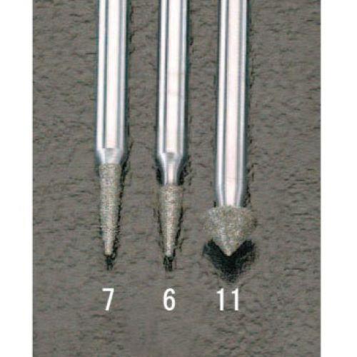 仕様：●刃径×刃長:5.1×4.3mm●全長:44.5mm●軸径:3mm●粒度:#140●砥粒:ダイヤモンドパウダー●電着タイプ商品画像に関する注意事項：●画像に数字等の情報が入っている場合は、　品番末尾が対象商品の画像となります。