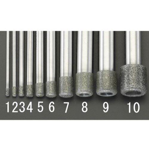 仕様：●刃径×刃長×全長:12×12×100mm●軸径:10mm●粒度:電着ダイヤモンド#120●砲弾型商品画像に関する注意事項：●画像に数字等の情報が入っている場合は、　品番末尾が対象商品の画像となります。