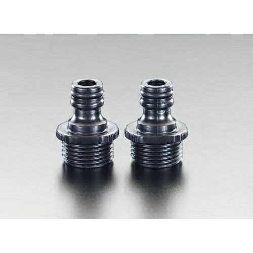 仕様：●材質:ポリマー樹脂●サイズ:φ32×42mm●ねじサイズ:3/4”NHオス●耐圧:60psi●入数:2個●スプリンクラーやノズルに取付けるとワンタッチ着脱タイプになります。商品画像に関する注意事項：●画像に数字等の情報が入っている場...