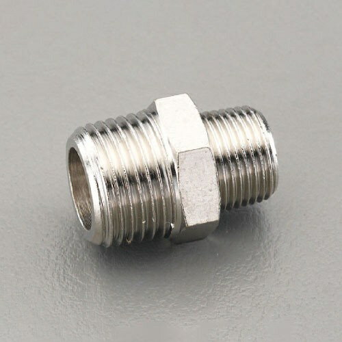 仕様：●適用流体:圧縮空気、ガスなど●最高使用圧力:0.8MPa●ねじ径:R1/8”×R3/8”●全長:24.2mm●六角対辺:17mm●ねじ有効長:7.5×11.5mm●重量:19.5g●材質:真鍮(ニッケルメッキ)商品画像に関する注意事...