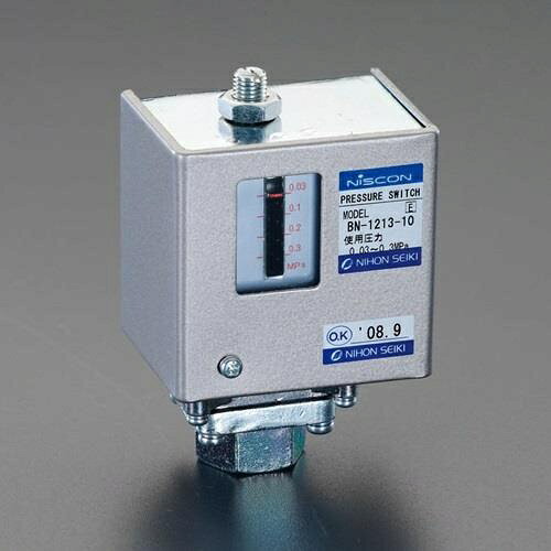 仕様：●メーカー:日本精器●型番:BN-1218-10●取付ねじ:G3/8”●呼び口径:10A●使用流体:空気●使用圧力:0~0.8MPa●設定圧力範囲:0.1~0.8MPa●耐圧力:1.0MPa●周囲温度:5~60°C●スイッチ:マイクロ...