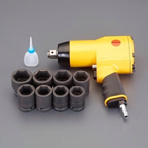 仕様：●差込角:3/4”●全長:252mm●無負荷回転数:4,500rpm●エアー消費量:340L/min●使用圧力:0.64MPa●使用コンプレッサー:5HP以上●能力(ボルト径):25mm●使用トルク:542~1153N・m●吸入口:R...