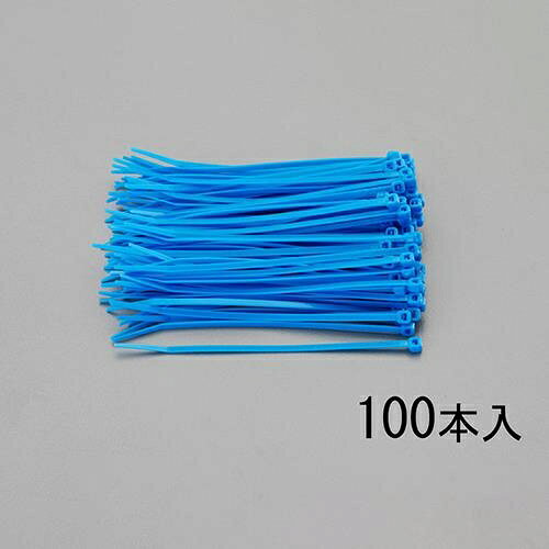 仕様：●全長:200mm●幅:4.6mm●厚み:1.6mm●最大径:47mm●最小径:5mm●ループ引張強度:22kgf●使用温度範囲:-40~85°C●材質:ナイロン66●色:青●入数:100本●簡易的な結束に●カラーが豊富であらゆる場所...
