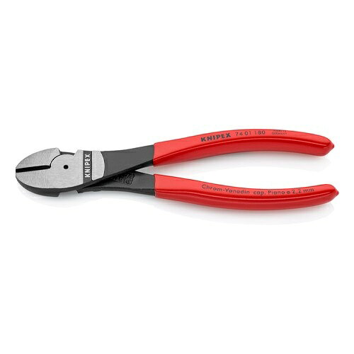 仕様：●メーカー:KNIPEX(クニペックス)●型番:7401180●ハンドル:プラスチックコーティング●仕上げ:磨き●刃硬度:HRC64●全長(mm):180●切断能力(mm):中硬線:3.8、硬線:2.7、ピアノ線:2.2商品画像に関す...