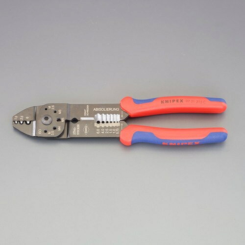 仕様：●メーカー:KNIPEX(クニペックス)●型番:97 21 215 C●対応端子:裸端子●圧着範囲:0.5~1.5、1.5~2.5、2.5~6mm2(AWG:20~16、16~14、14~10)●全長:230mm●ハンドル:プラスチッ...