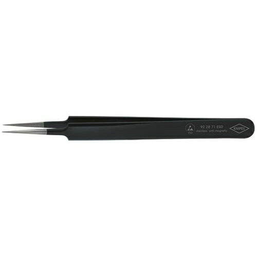 仕様：●メーカー:KNIPEX(クニペックス)●型番:922871ESD●材質:ステンレス製●全長:110mm●先端:直・鋭●先端幅:0.5mm●先端厚:0.3mm●重量(g):14●ESDコーティング:表面抵抗約105Ωのつや消し黒仕上げ...