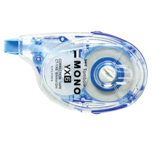 仕様：●メーカー:トンボ鉛筆●型番:CT-YX6●ケース色:青●テープ幅:6.0mm●テープ長さ:12m●サイズ:50(W)×19(D)×88(H)mm●重量:30g●材質(本体):PS樹脂●ヨコ引きタイプ●本体はすべて同じサイズなので、ど...