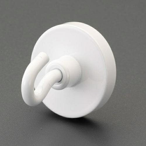 仕様：●直径:32mm●厚み:7mm●全高:38mm●口幅:5mm●重量:51g●吸着力:35kgf●材質:ネオジウム磁石(N35・ニッケルメッキ加工)、軟鋼●使用温度:80°C以下●取り外し可能なねじフック付きマグネット●10kgまで引っ...
