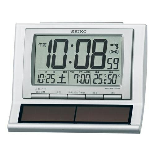仕様：●メーカー:セイコー(SEIKO)●型番:SQ751W●サイズ(mm):140(W)×72(D)×107(H)●周波数:40/60kHz自動選局●電源:ソーラー電池+補助電池(リチウム電池 CR123A)×1個(付属)●電池寿命:約4...