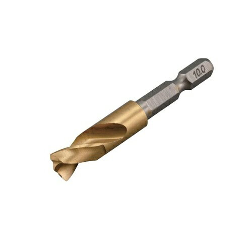 仕様：●六角シャンク:6.35mm●刃径:10.0mm●溝長:26mm●全長:65mm●取付部寸法:13mm●材質:HSS(チタンコーティング)●適用機種:・ボール盤・電動ドリル・充電式インパクトドライバー・充電式ドリルドライバー●入数:1...