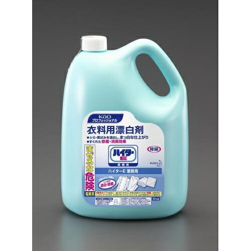 仕様：●メーカー:花王プロフェショナル●商品名:ハイターE 業務用●内容量:5kg(業務用)●入数:3個●液性:アルカリ性●成分:次亜塩素酸ナトリウム製造時6%●効果:・黄ばみ、黒ずみの漂白・衣料の除菌、消臭・ふきん、おしぼりの除菌(漂白・...