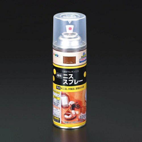 仕様：●メーカー:アサヒペン●用途:木製家具、木工品、フローリング、屋内外の木部、木製品●内容量:420ml●カラー:クリアー●塗り面積(2回塗り):0.7~1.1m2(タタミ0.4~0.6枚分)●乾燥時間(指触):夏期:1~2時間冬期:3...
