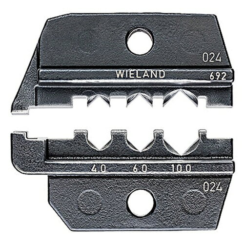 特長：圧着システムプライヤー9743-200用圧着ダイス。ソーラーコネクター(Wieland)用。太陽光用。仕様：圧着能力(mm2)：4.0-10.0圧着能力(AWG)：11-7圧着段数：3質量(g)：35適用：Wieland(ダイスのみ)...