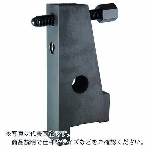 特長：機械テーブルのT溝に差し込み、位置決めや平行出し、クランプ作業などに使用できます。クランプ方向に対し5°低く傾けておりますので加工物浮き上がり防止になります。用途：加工物側面からの位置決めや平行出しに。仕様：幅(mm)：49奥行(mm...