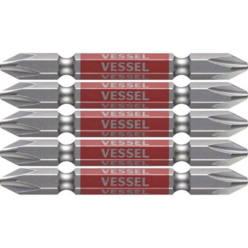 特長：剛彩ビット用に開発した印刷機により六角面すべてにカラー印刷、塗装品のようなにじみがなくシャープなエッジで、VESSELロゴもクリアに表示されています。10色カラーでサイズを色分けし、ビットが選びやすくなっています。ビット材はダイハード...