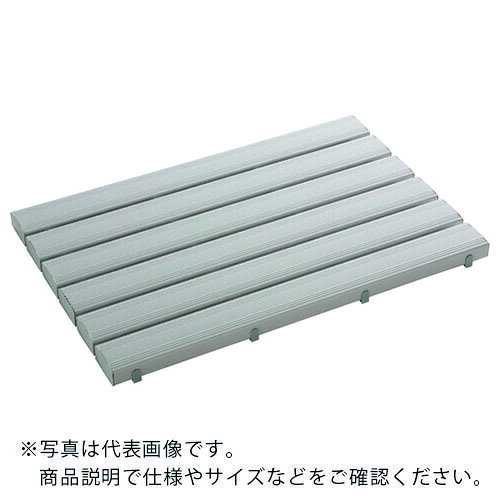 特長：抗菌剤入りで強度がある丈夫なスノコです。（完成品出荷です）用途：ロッカールーム、シャワー室など。仕様：色：灰サイズ長辺(mm)：900サイズ短辺(mm)：600厚さ(mm)：48幅(mm)：600材質／仕上：本体：硬質塩化ビニール、カ...