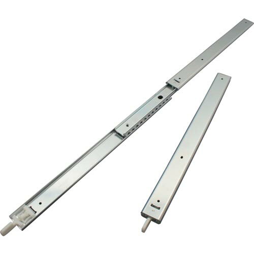 特長：全閉時ロック機構付です。レバー操作でロック解除ができます。ドロワーメンバーを完全に引き出せるフルトラベルのスライドレールです。用途：工具BOX、住宅設備、工場設備、商品棚などの引き出し。仕様：幅(mm)：19.1高さ(mm)：35.3...