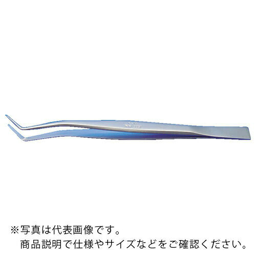 特長：防錆性が高く磁気を帯びにくいです。歯科・クラフト・ホビーなど何にでも使いやすい万能タイプです。用途：精密作業に。歯科用。仕様：全長(mm)：160幅(mm)：10先端形状：先曲型先端幅(mm)：1.1先端厚さ(mm)：0.5材質／仕上...