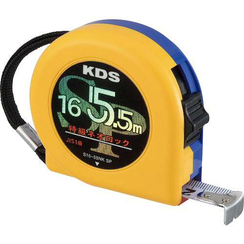 特長：高精度±0.2mm以内でKDS独自規格の特級品です。引っ掛け測定専用の固定爪タイプです。社内検査証がついています。用途：社内校正用標準器に。加工・検査時の寸法測定に。仕様：テープ長さ(m)：5.5テープ幅(mm)：16水平保持(m)：...