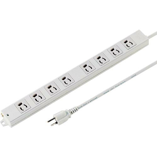 特長：8個口・3P抜け止め、VCTFコード仕様、3Pプラグ（絶縁キャップ付き）のタップです。電源状態が確認できる通電ランプ付きです。裏面にマグネットが付いているので、スチール製デスクなどに簡単に仮固定することができ、メンテナンスがしやすく便...