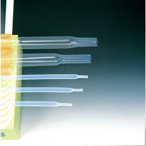 特長：透明で薬品性は万能です。ホットエアーガン150℃で熱収縮できます。用途：金属・ガラスなどのロール・パイプ丸棒に。仕様：収縮後肉厚(mm)：0.2収縮前内径(mm)：5.5収縮後内径(mm)：4.3全長(m)：1収縮率：25〜30％収縮...