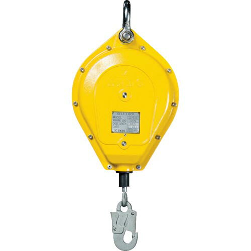特長：遠心力によるラチェット機構が組み込まれており、引き出し速度により、自由に引き出されたりロックしたりする構造になっています。ワイヤロープは、限界速度を超えると瞬時にラチェットが、ドラムに固定されているラチェットホイールにロックし、ロープ...