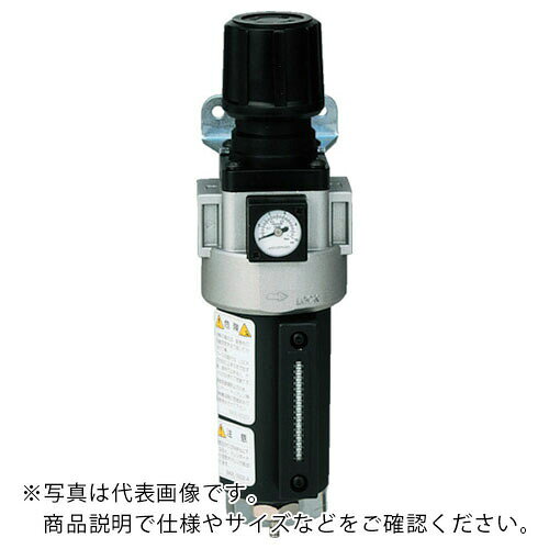 特長：エアフィルターとエアレギュレーターを一体化し、コンパクトにまとめた機器です。空気中の水分やゴミを除き、圧力を一定にします。仕様：ろ過精度(μm)：5使用圧力(MPa)：0.05〜1設定圧力(MPa)：0.05〜0.85接続口径：Rc1...