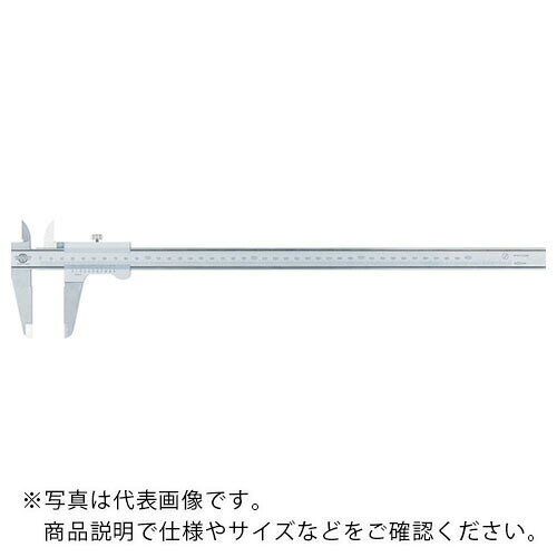 特長：スタンダードな長尺ノギスです。用途：外側測定・内側測定に。仕様：測定範囲(mm)：0〜2000最小表示(mm)：0.05最大許容誤差(mm)：±0.20外側用ジョウ(mm)：200内側用ジョウ(mm)：69デプスバー：無全長(mm)：...